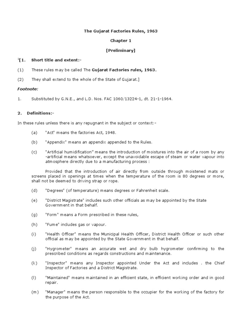 Gujarat Factories Rules | Safety | Occupational Safety And Health