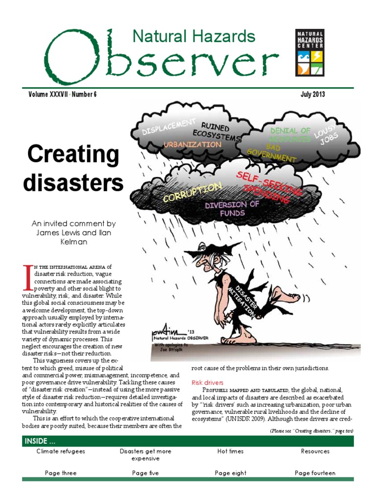 Observer: Creating Disasters | PDF | Hurricane Sandy | Emergency Management