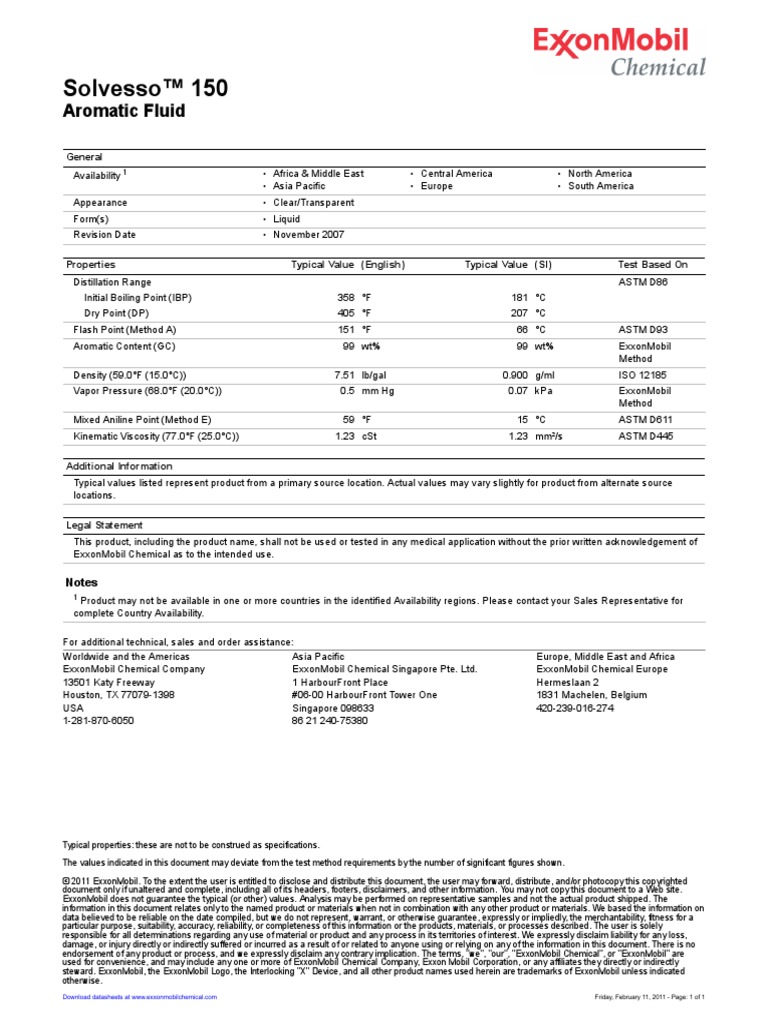 Solvesso™ 150: Aromatic Fluid | PDF