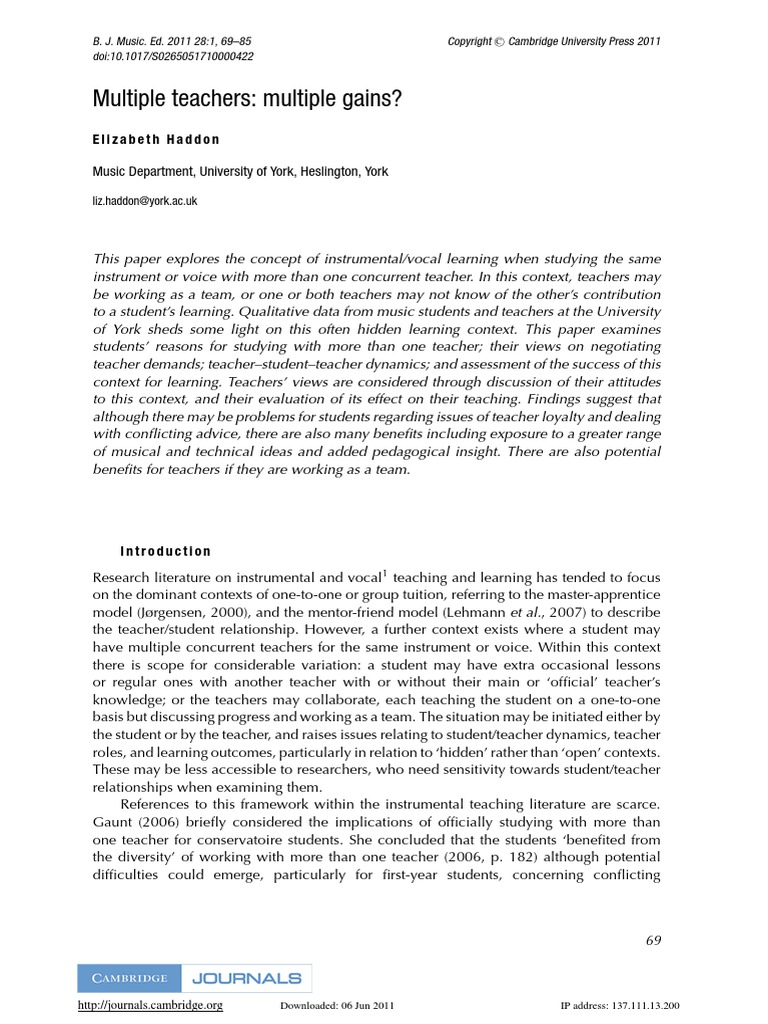 Multiple Teachers Multiple Gain | PDF | Teachers | Expert