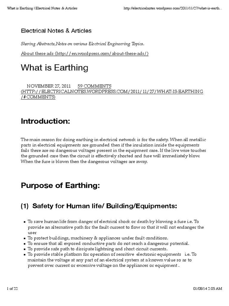 What Is Earthing - Electrical Notes & Articles | PDF | Electrical ...