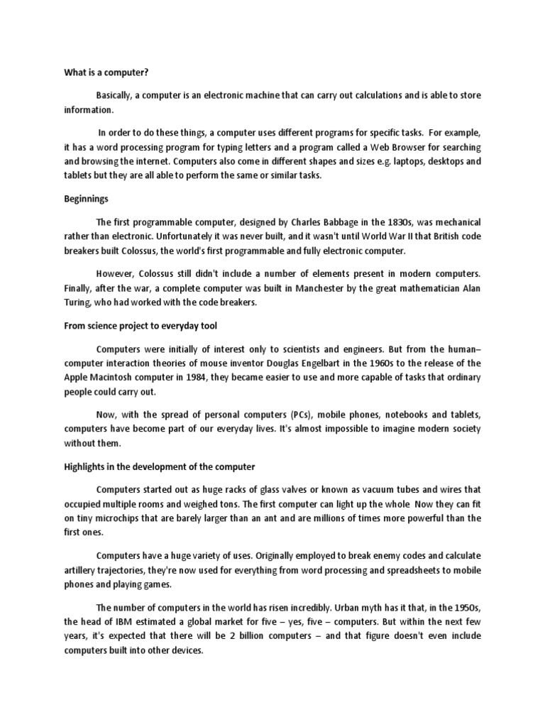 What Is A Computer | PDF | Personal Computers | Office Equipment