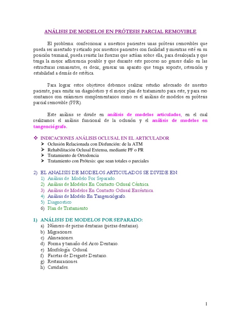 Análisis Modelos en PPR | PDF | Dentadura postiza | Diente humano