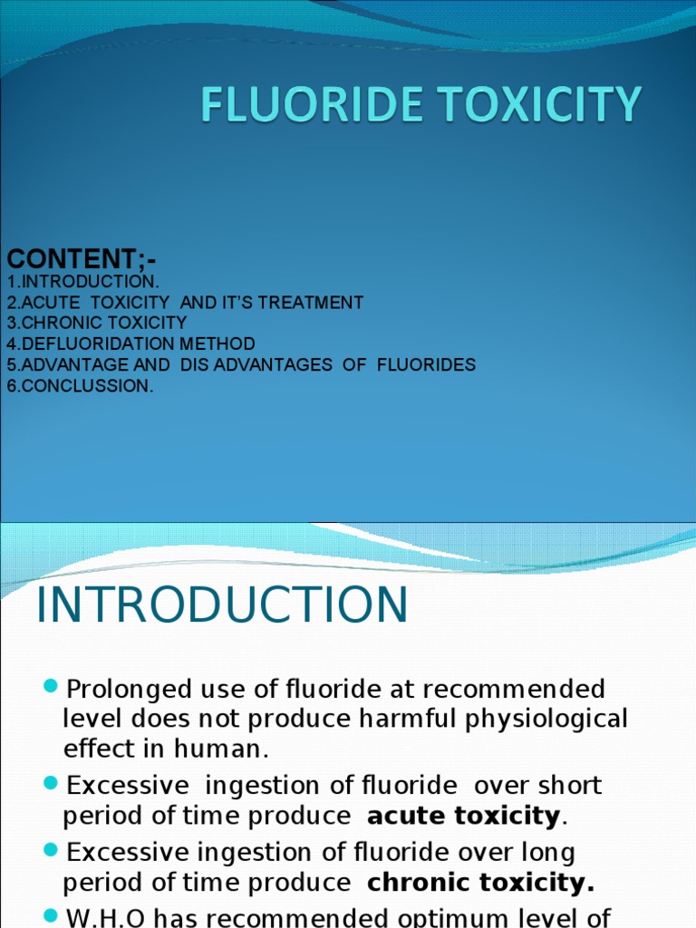Fluoride Toxicity Seminar | PDF | Fluoride | Chemical Compounds
