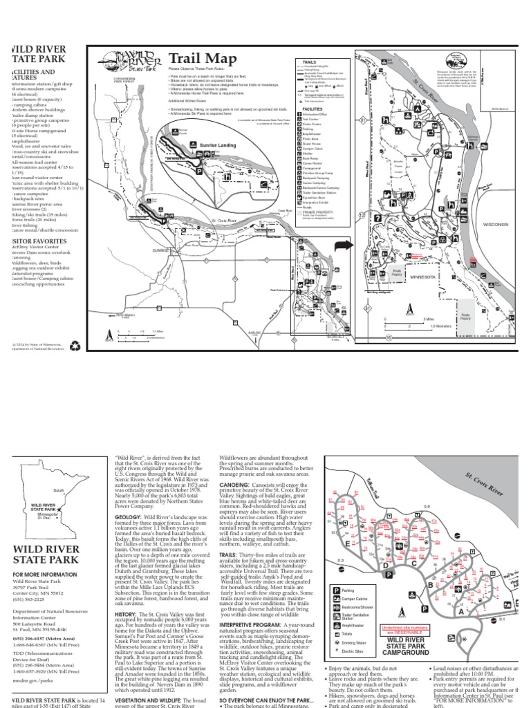 Trail Map of Wild River State Park | PDF | Trail | Outdoor Recreation