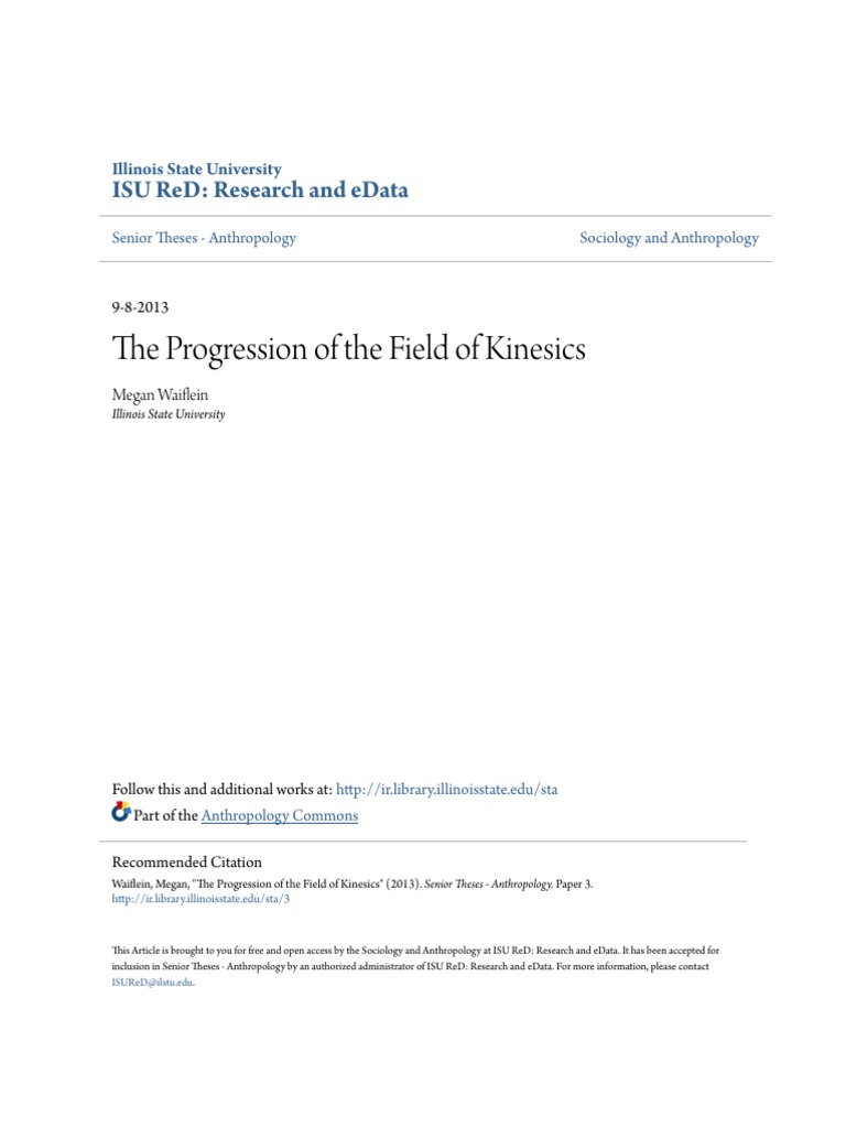 Evolution of Kinesics in Anthropology | PDF | Nonverbal Communication ...