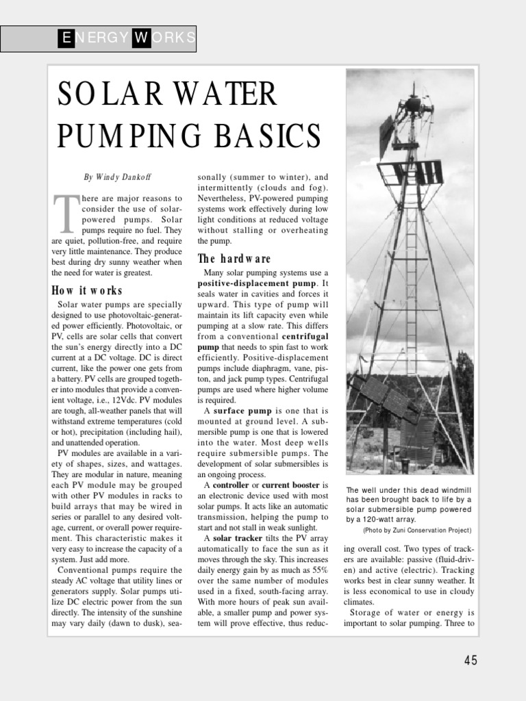 Solar Water Pumping Basics | PDF | Photovoltaics | Solar Panel