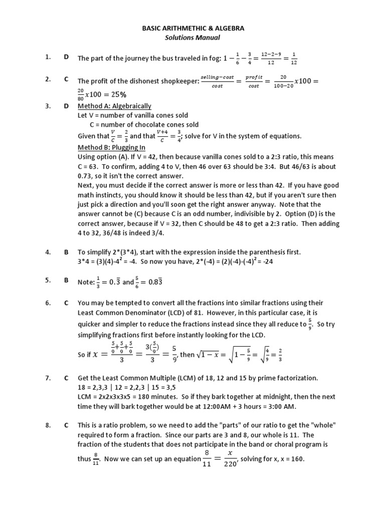 Solution Set For Mathematics Proficiency 2 | PDF | Triangle | Fraction ...