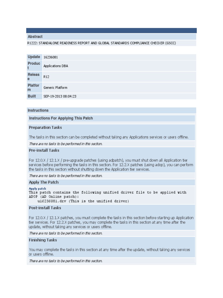 Online Patching Enablement - Readiness Reports | PDF | Database Index | Sql