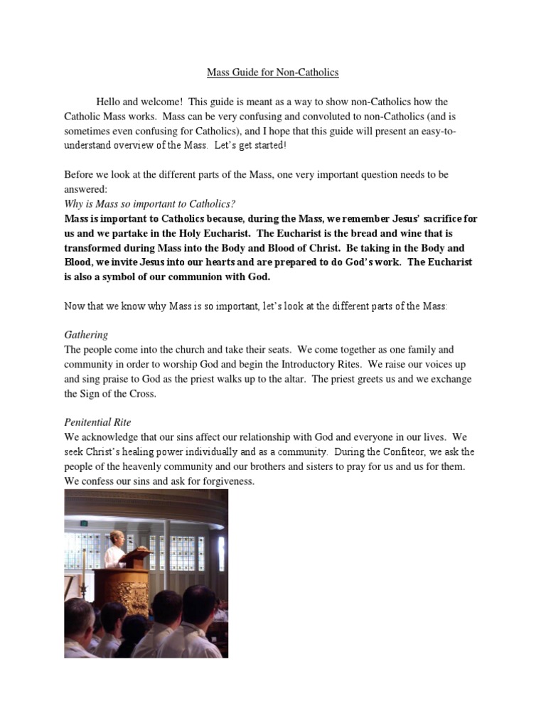 A Guide For Going To A Catholic Mass | PDF | Eucharist | Mass (Liturgy)
