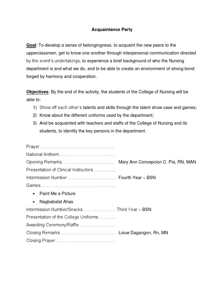 Acquaintance Party | PDF