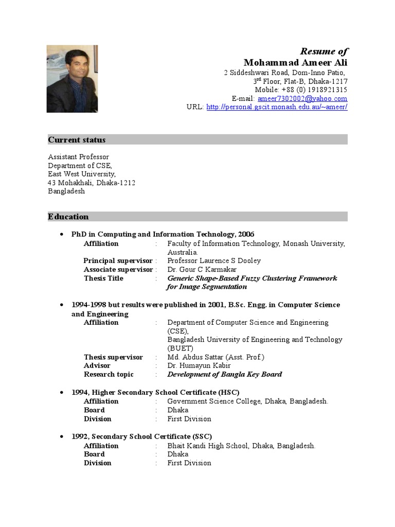 Ameer Resume | PDF | Areas Of Computer Science | Computing