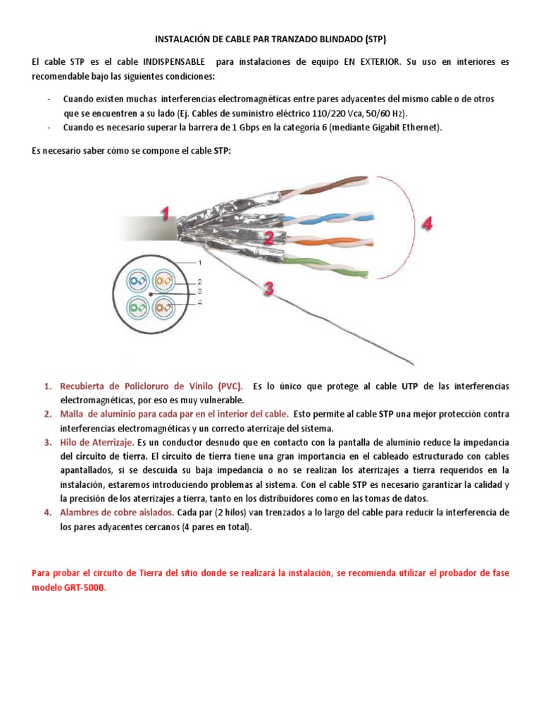 Guía de Instalación de Cable STP | PDF