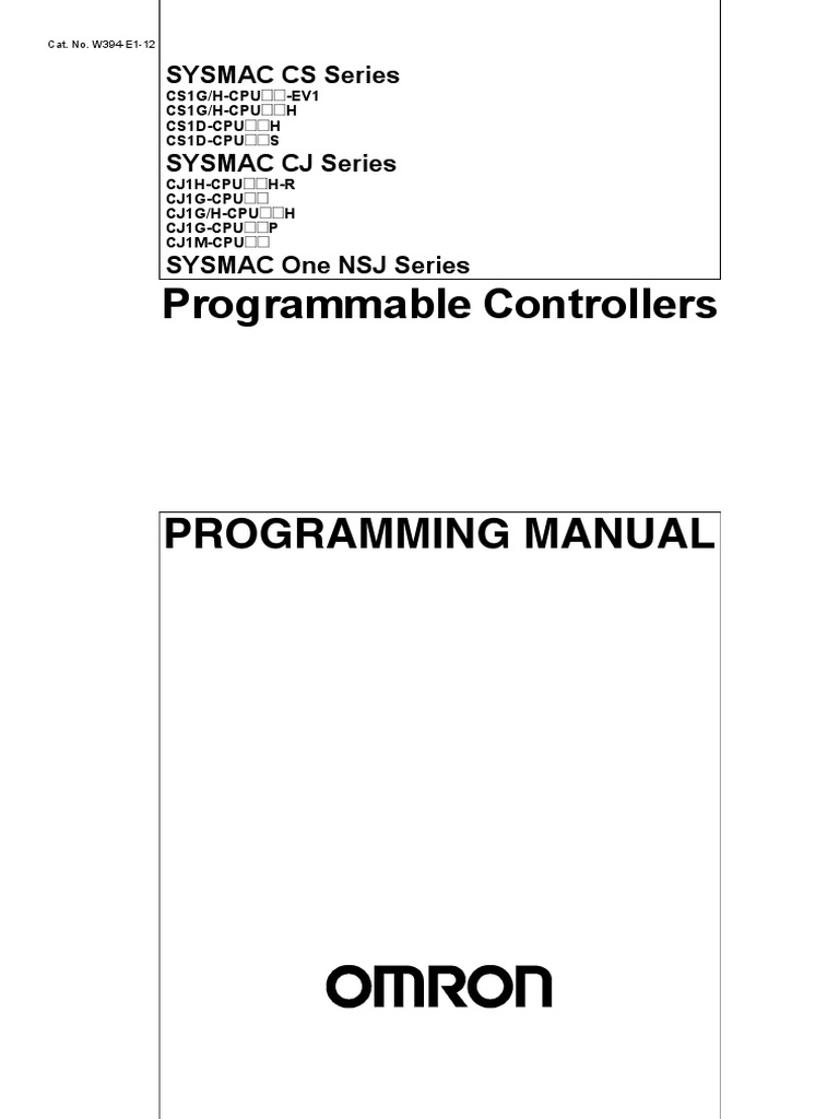 W394 - SYSMAC CS-CJ Series Programming Manual | PDF | Programmable Logic Controller | Input/Output