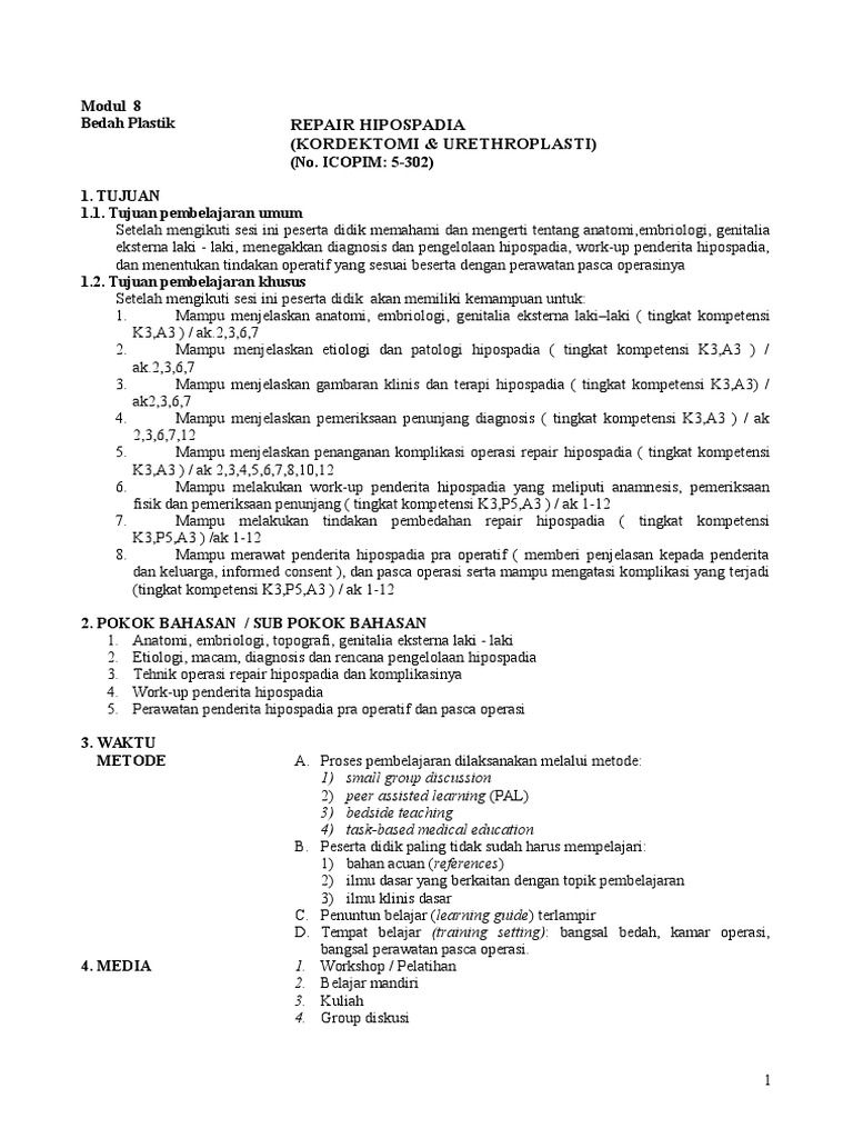 Modul 8-Repair Hipospadia | PDF | Kesehatan Holistik | Sains & Matematika