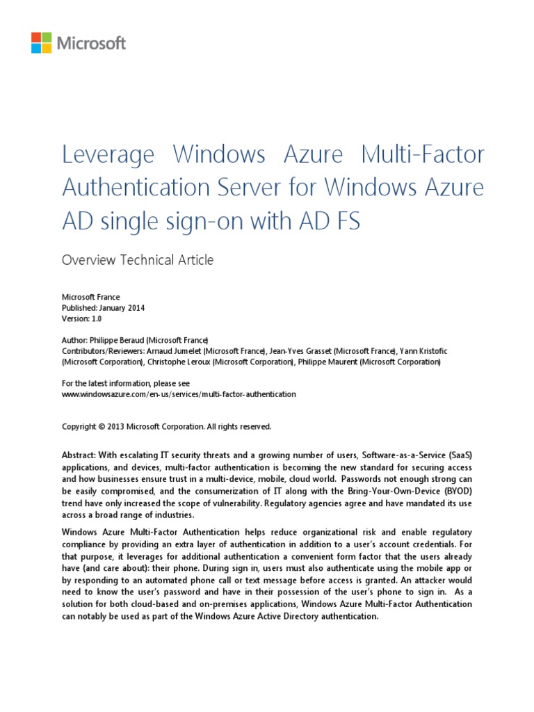 Leverage Multi Factor Authentication Server On Your Premises | PDF ...