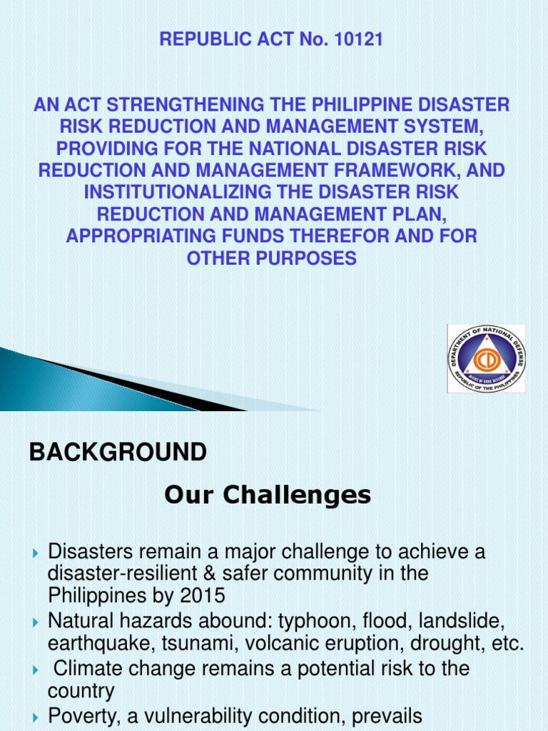 RA 10121 | Emergency Management | Disaster Risk Reduction