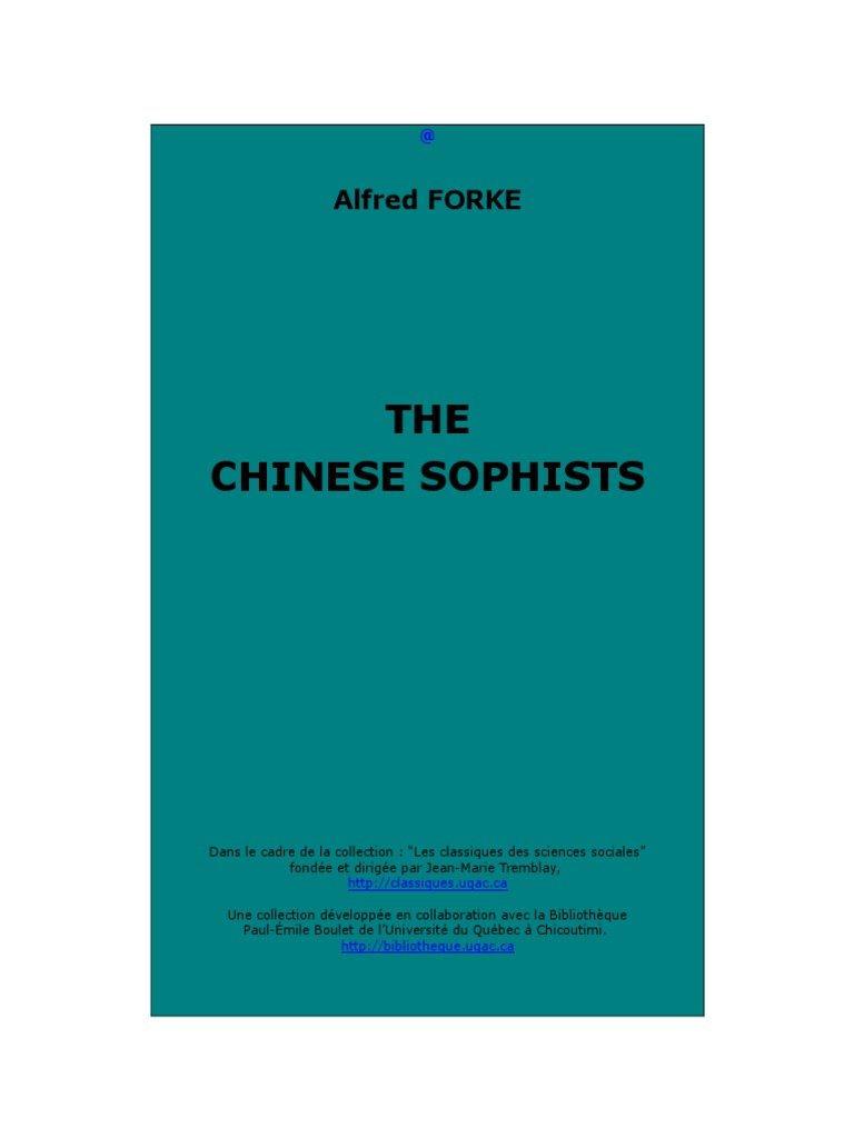 Forke - The Chinese Sophists | PDF | sophisme | Mysticisme