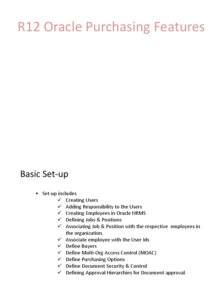 Oracle Purchasing Setup Guide | PDF | Supply Chain | Procurement