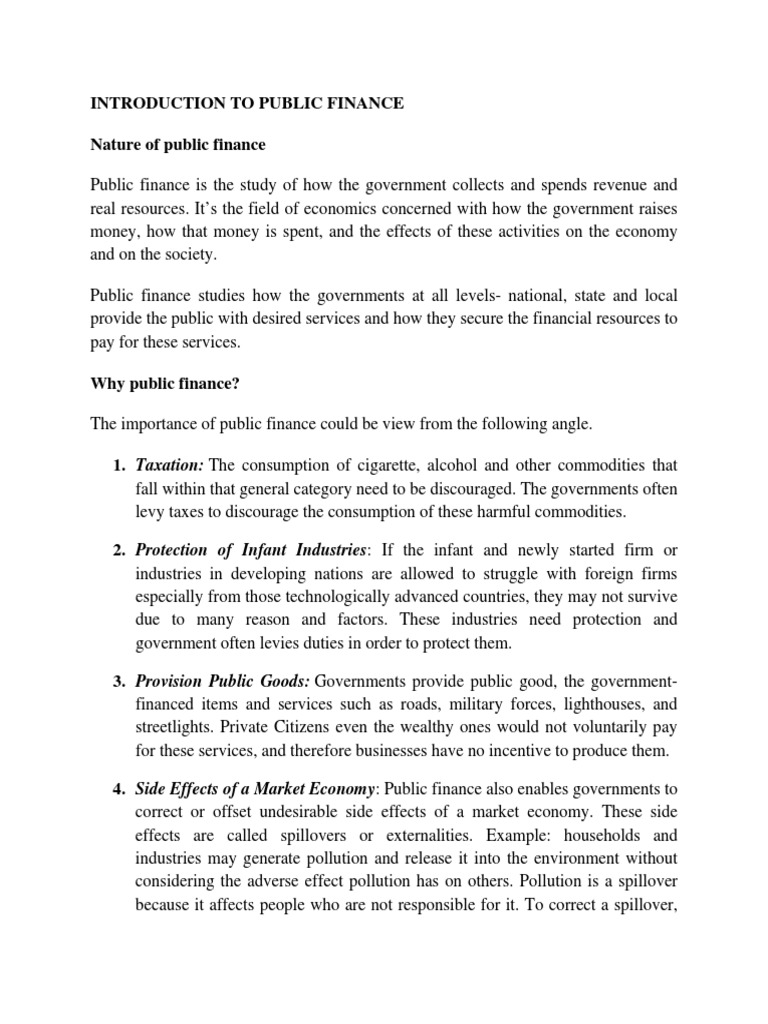Introduction To Public Finance 2 PDF | PDF | Public Finance | Public Good