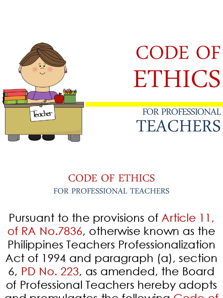 Code of Ethics For Professional Teachers | PDF | Profession | Teachers