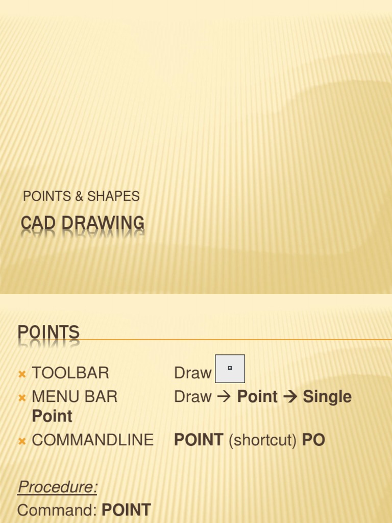 Cad Drawing: Points & Shapes | PDF | Computers