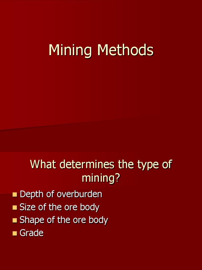 Mining Methods | PDF