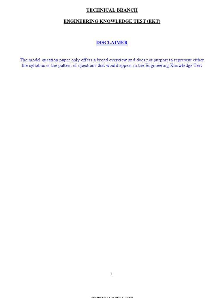 EKT Question Paper | PDF