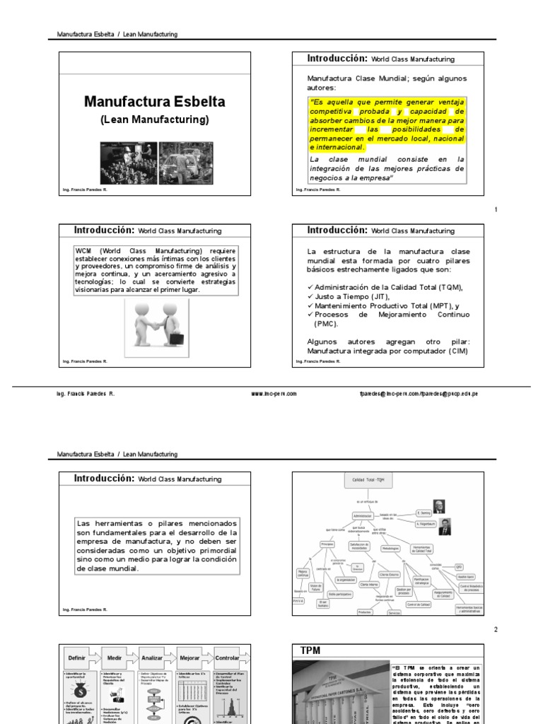 1 UC Manufactura Esbelta Introducción | PDF | Lean Manufacturing | Ciencia de sistemas