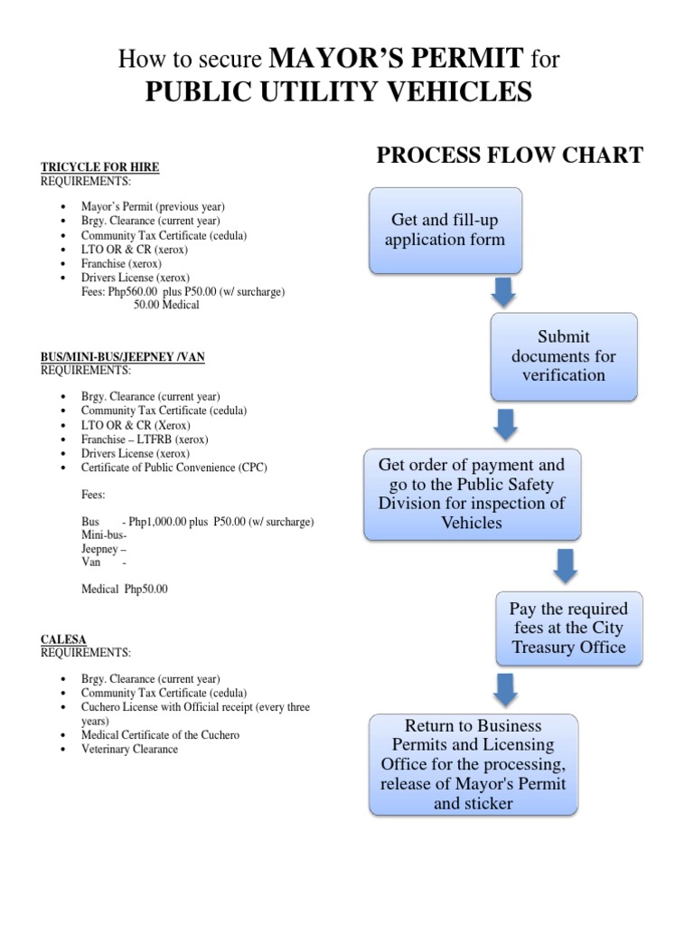 Vigan Requirements in Securing Business Permit & Flow Chart | PDF | Fee ...