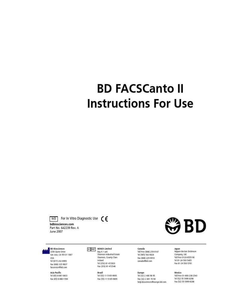 BD FACS Canto II Users Guide | PDF | Barcode | Flow Cytometry