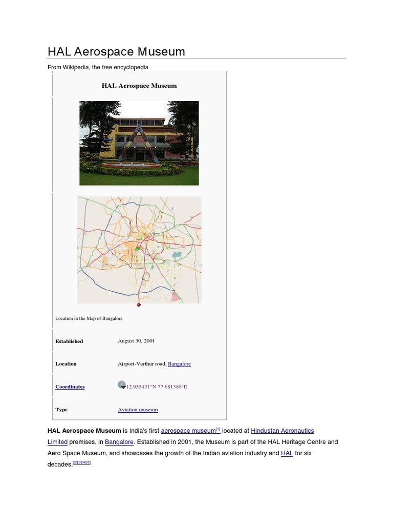 HAL Aerospace Museum | PDF | Bangalore | Museum