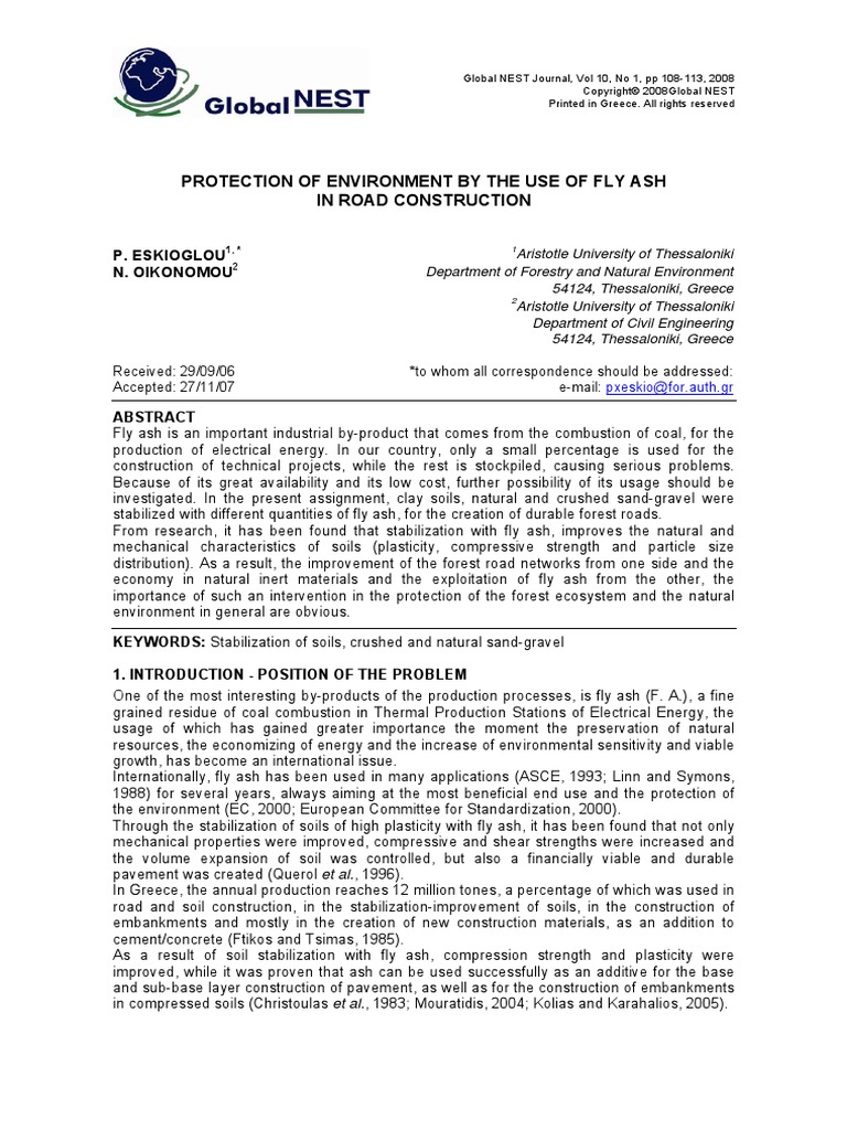 Use of Fly Ash in Road Construction | PDF
