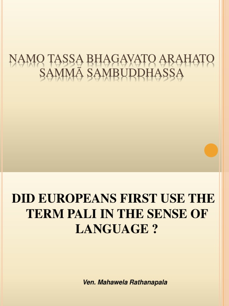 Pali As The Name of Language | PDF | Pali | Tantra