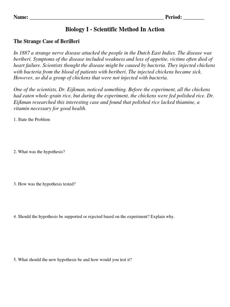 Scientific Method Case Studies: Beriberi & Penicillin | PDF