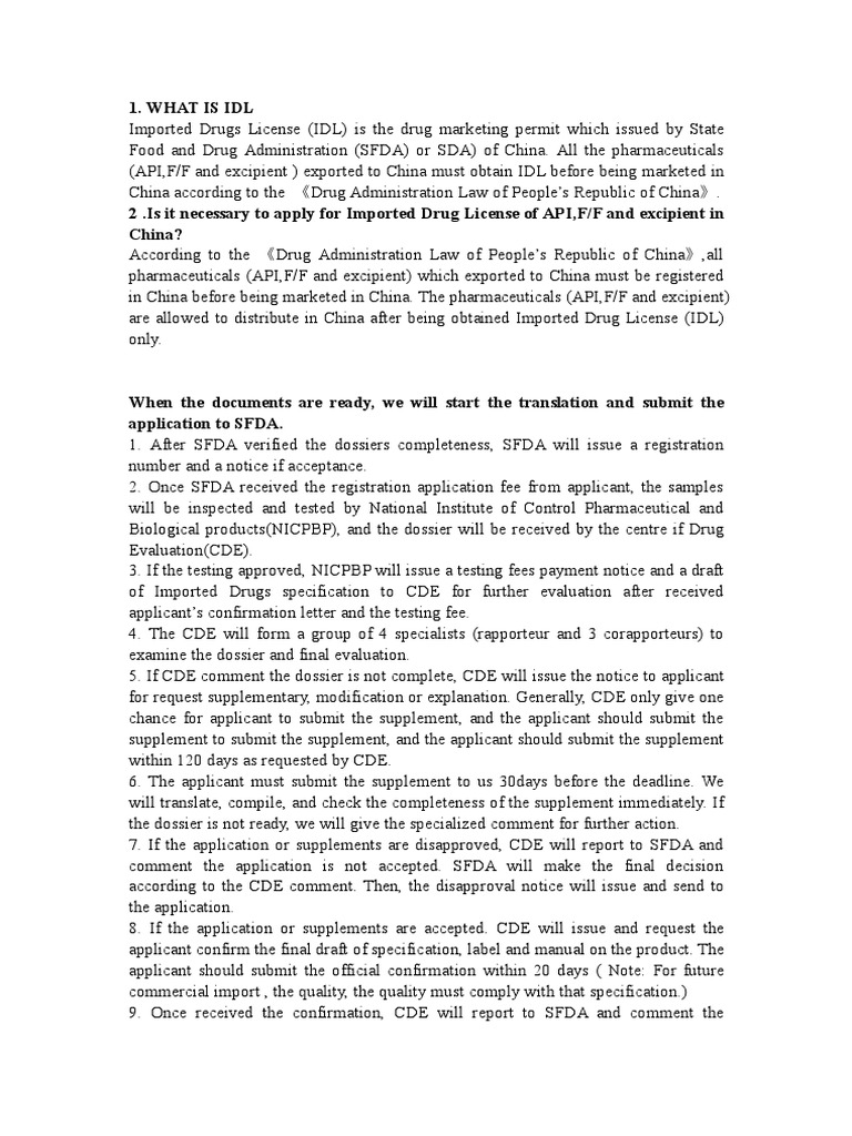 IDL China | PDF | Pharmaceutical Drug | Pharmaceutical