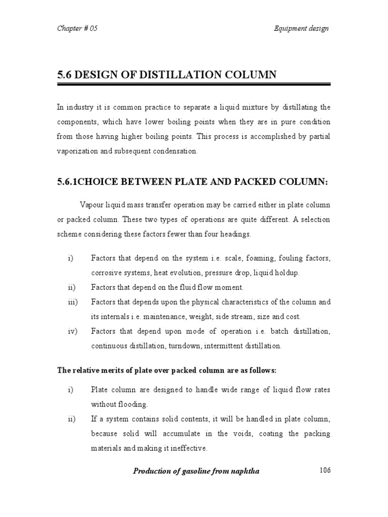 Distillation Column Design Multicomponent | PDF | Unit Operations | Laboratories