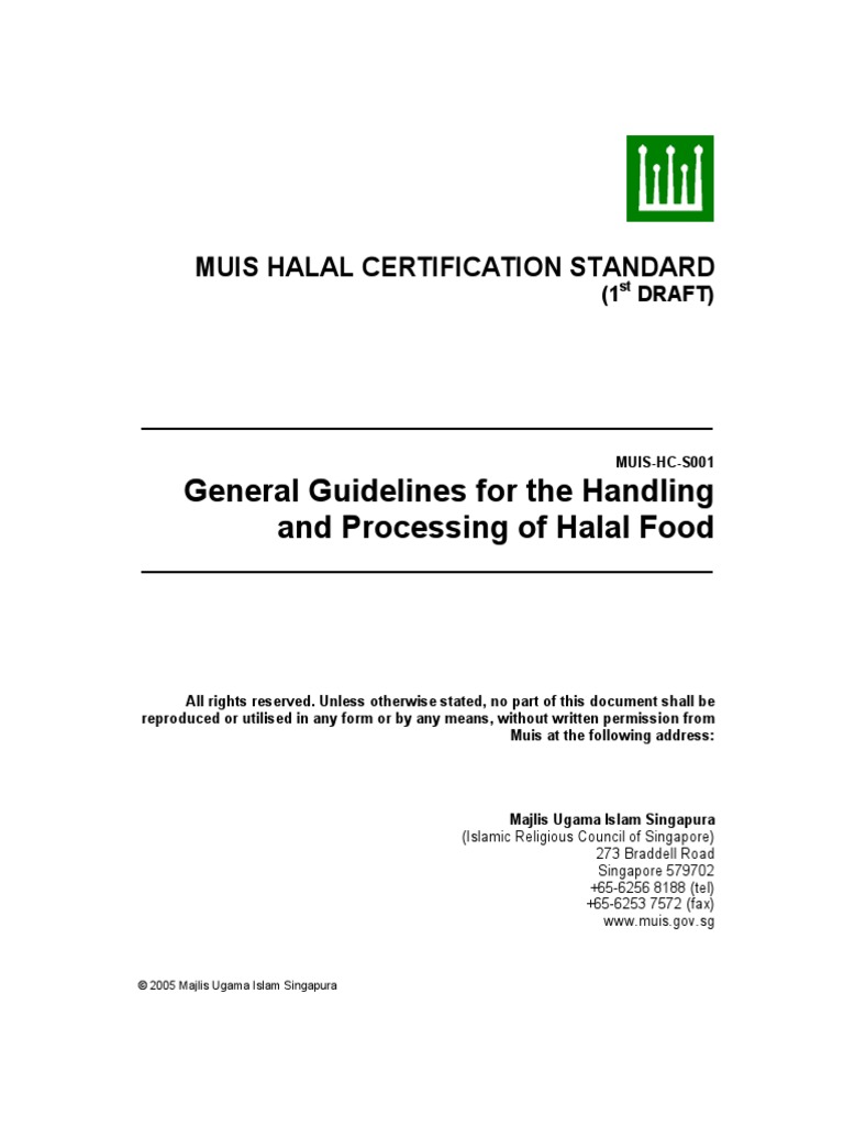 MUIS - Handling and Processing of Halal Food | PDF | Animal Slaughter ...