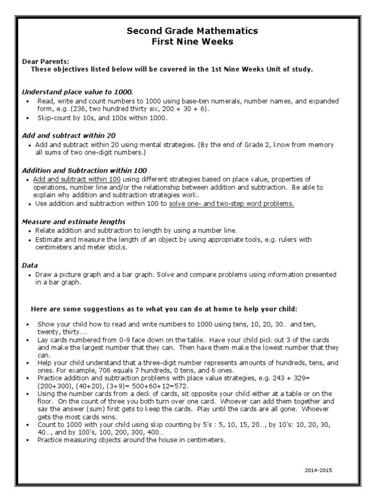 Math Parent Letter-Q1 | PDF | Subtraction | Teaching Mathematics