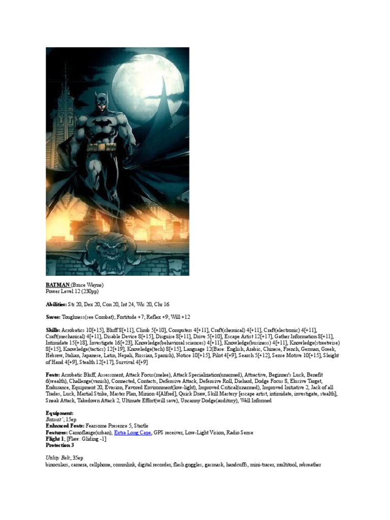 Batsuit' 15ep: Extra Long Cape | PDF | Leisure