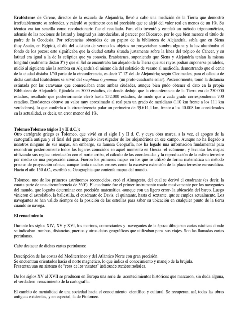 Eratóstenes de Cirene | PDF | Mapa | Cartografía