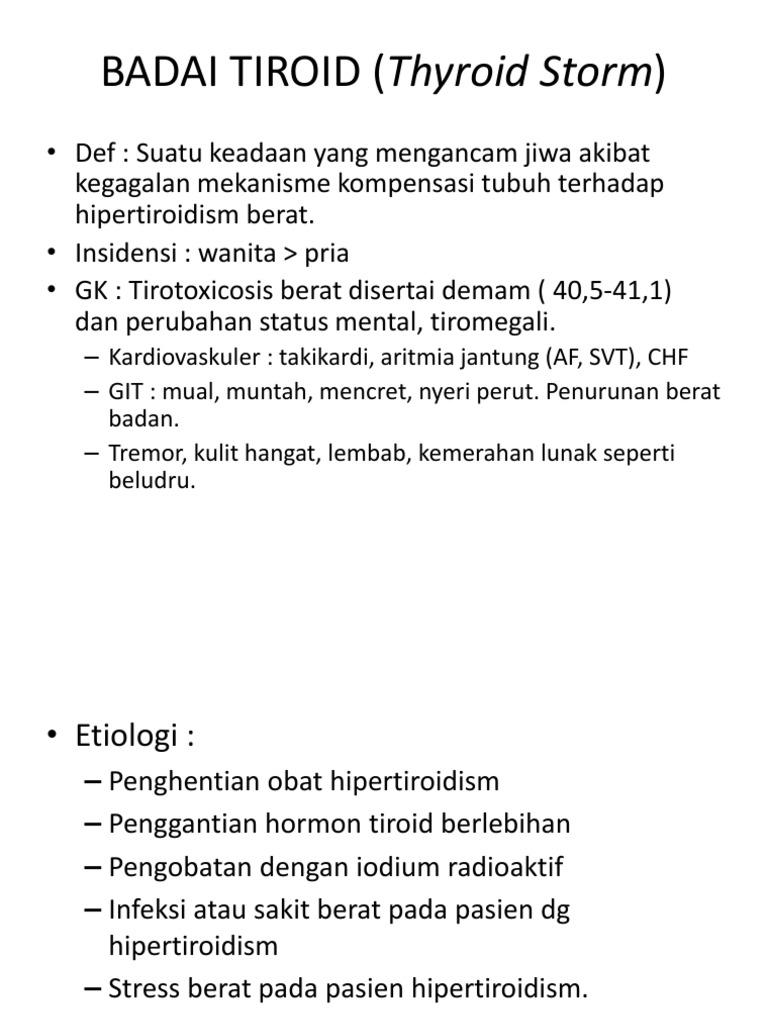 Badai Tiroid (Thyroid Storm) | PDF | Kesehatan Holistik