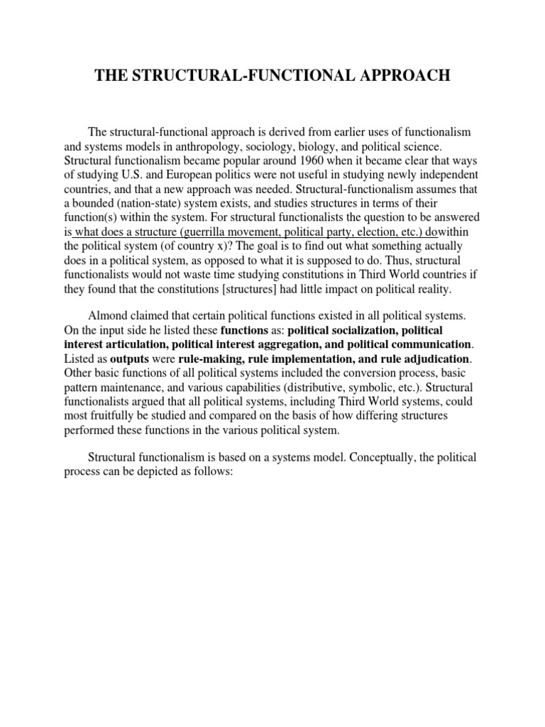 The Structural-Functional Approach: Interest Articulation, Political ...