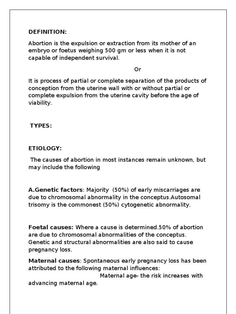 DEFINITION: Abortion Is The Expulsion or Extraction From Its Mother ...