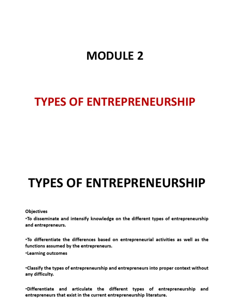 2-Types of Entrepreneurship | PDF | Social Entrepreneurship ...