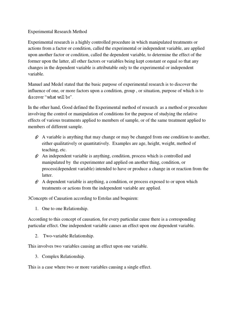 Experimental Research Method | PDF | Experiment | Causality