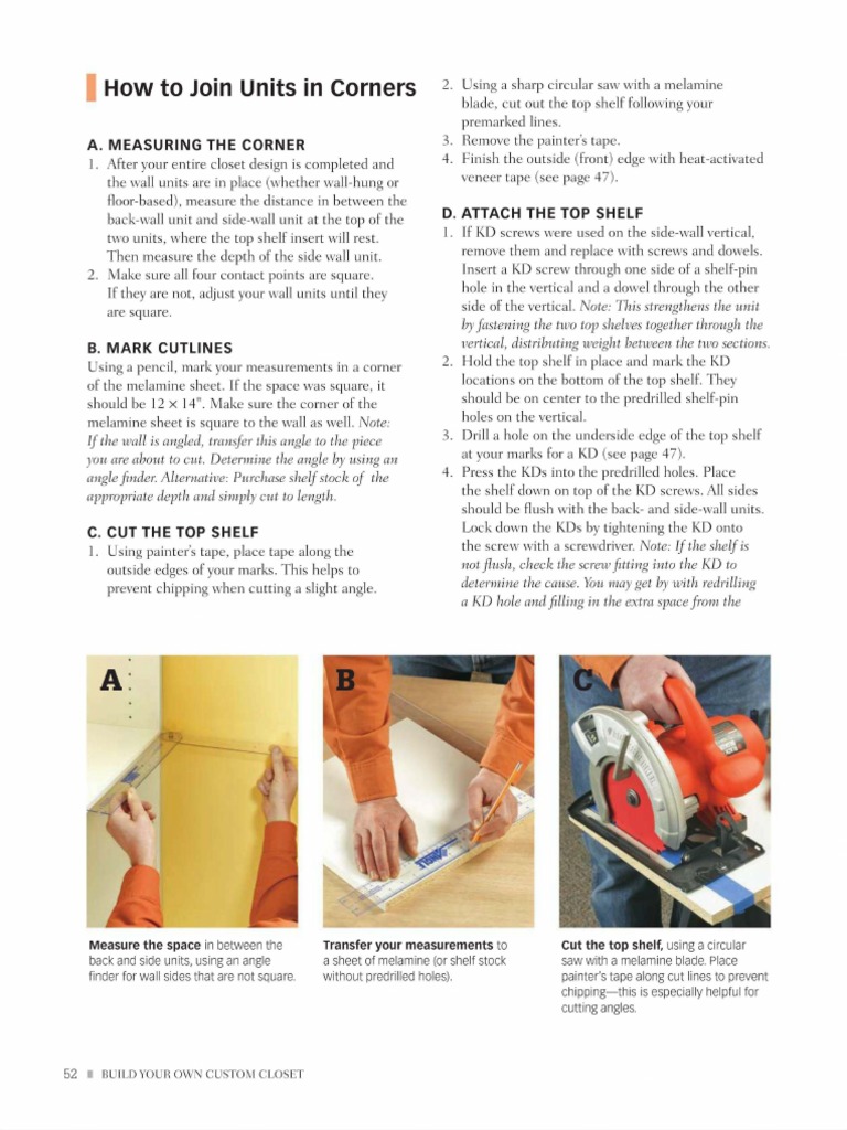 How To Join Units in Corners: A. Measuring The Corner | PDF | Equipment ...