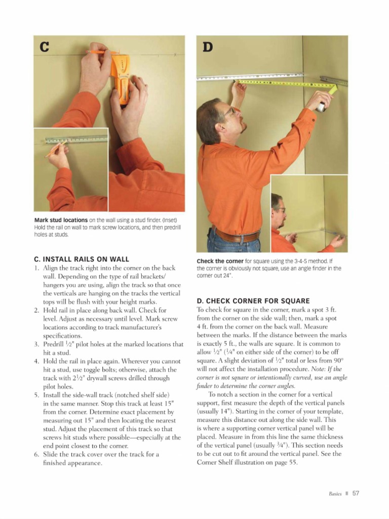 Mark Stud Locations On The Wall Using A Stud Finder. (Inset) | PDF ...