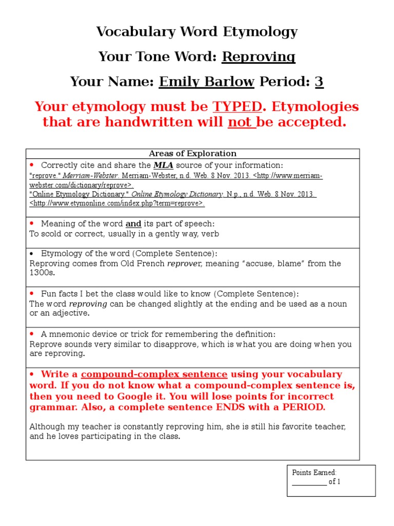 Etymology Reproving | PDF
