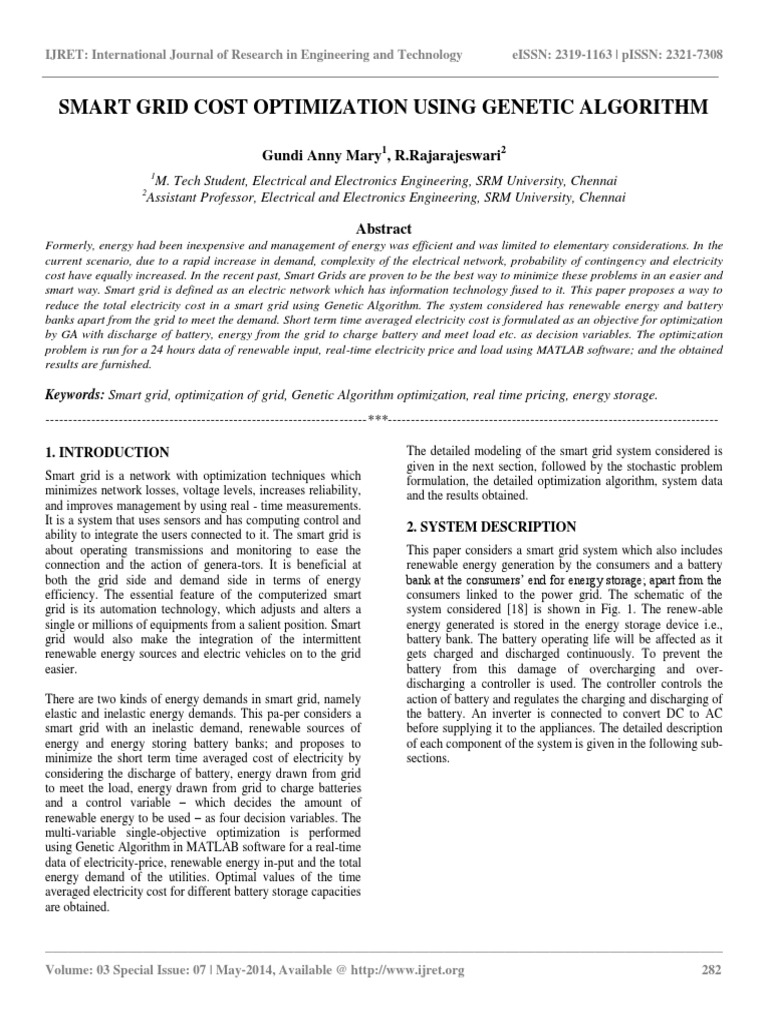 Smart Grid Cost Optimization Using Genetic Algorithm | PDF | Smart Grid ...